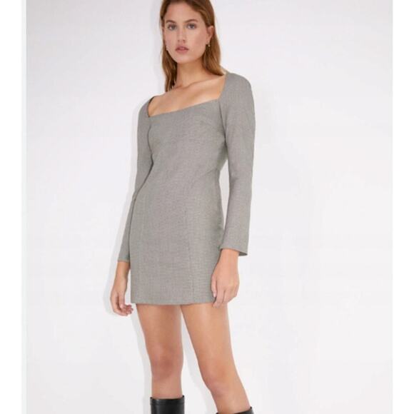 Zara | Dresses | Zara Long Sleeve Square Neck Dress | Poshmark